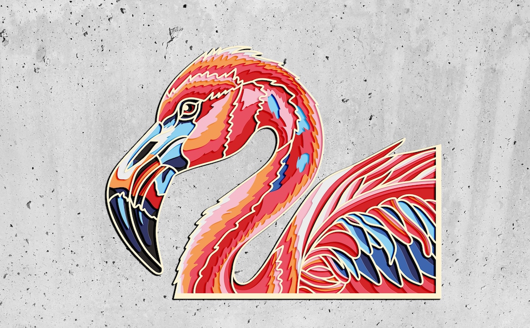 Flamingo Mandala Svg Files, Laser Cut Template Files, Multilevel Cnc ...