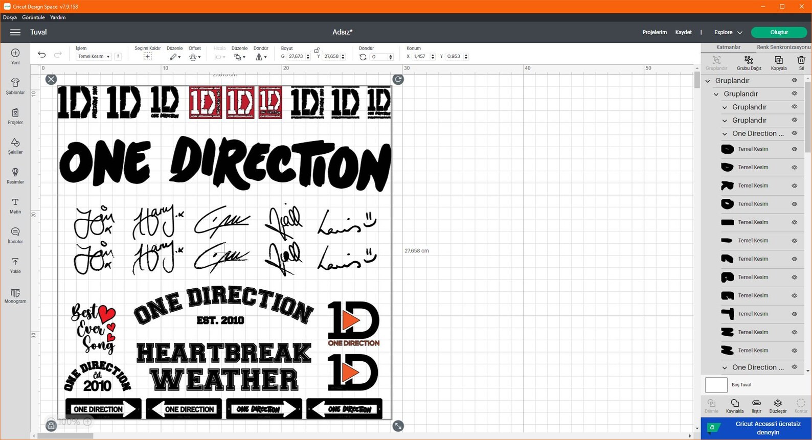 One Direction Svg One Direction Logo Signature Png Cricut Sticker Decal ...