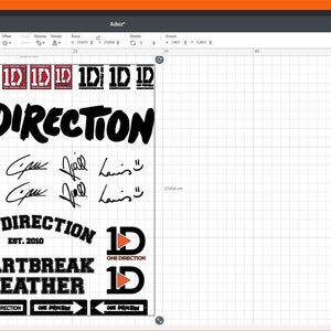 One Direction Svg One Direction Logo Signature Png Cricut Sticker Decal ...