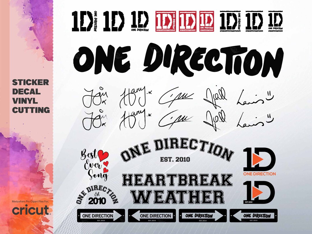 One Direction Svg One Direction Logo Signature Png Cricut Sticker Decal ...