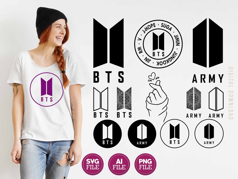 BTS Logo Svg BTS ARMY Logo Svg Bundle - Etsy Canada