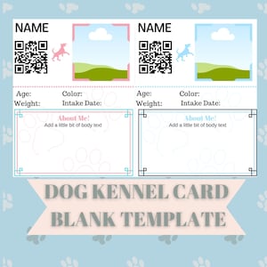 Animal Rescue Kennel Card Template, Dog Cat Cage Card (canva PDF) - Etsy