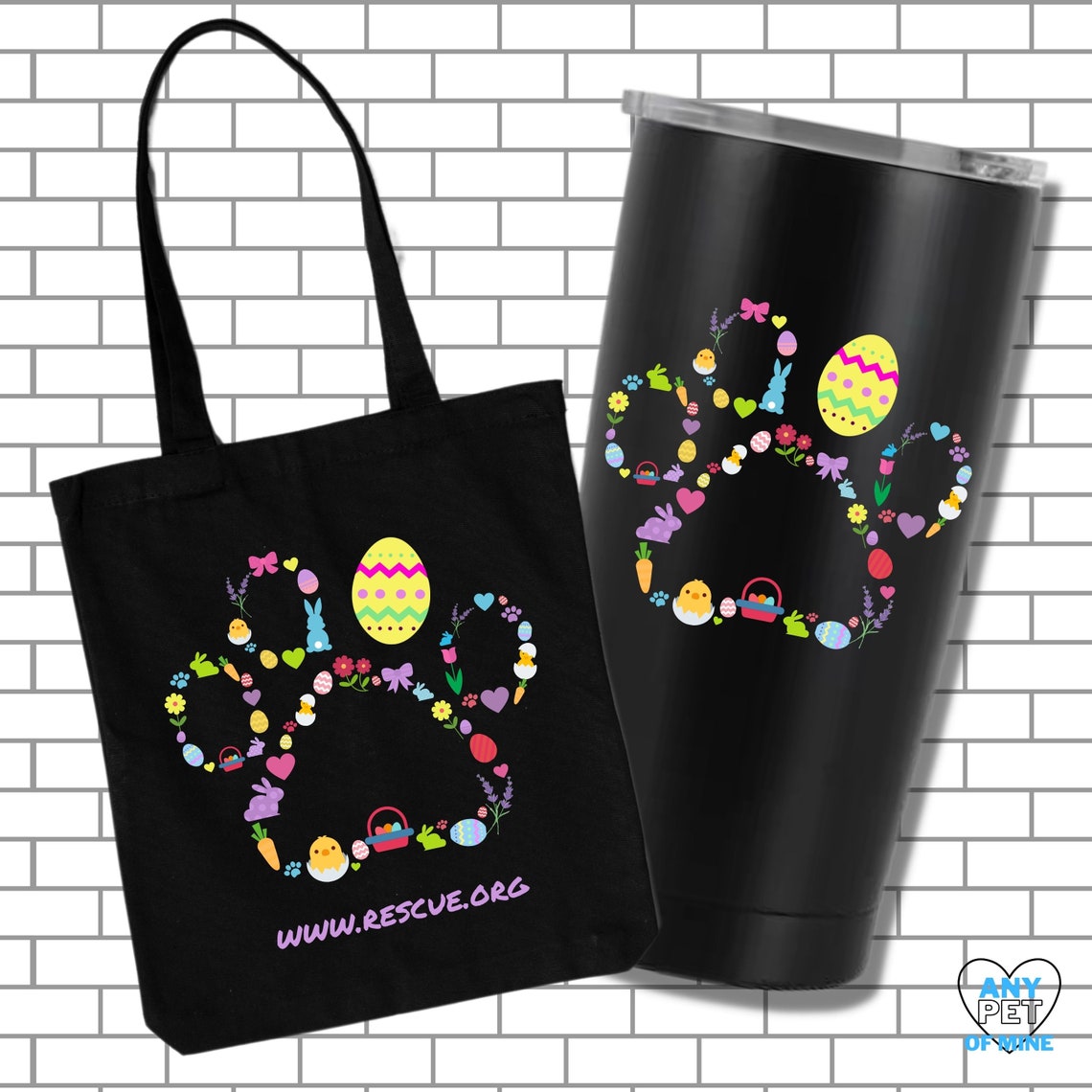 Easter Design for Animal Rescue, Dog Paw PNG, Easter Animal Rescue ...