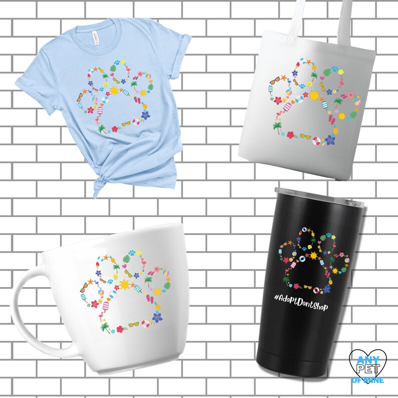 Summer Paw Design | Dog Paw PNG | Cute Summer | Animal Rescue Design ...