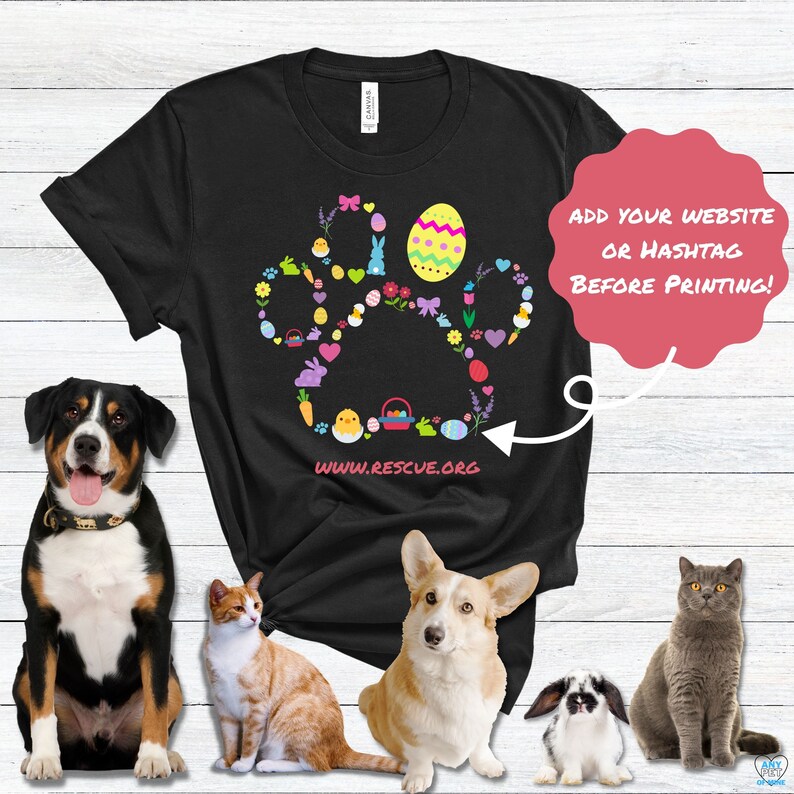 Easter Design for Animal Rescue, Dog Paw PNG, Easter Animal Rescue ...