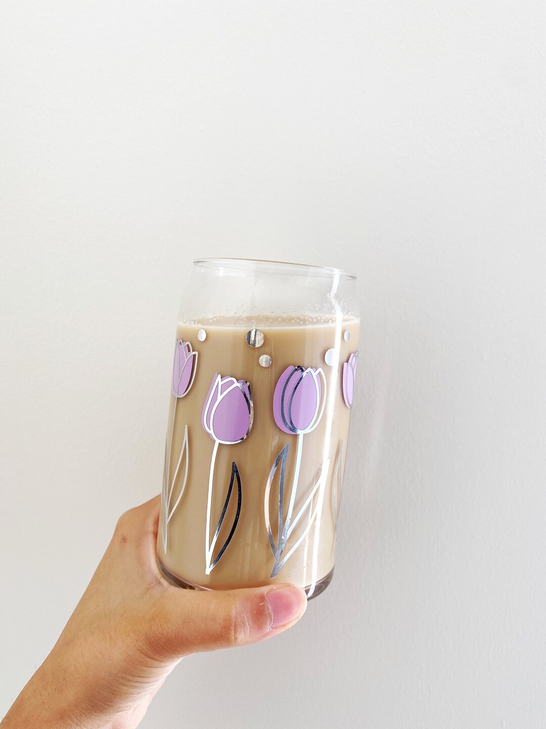 Personalized Tulip Can Glass Iced Coffee Glass Cup - Etsy