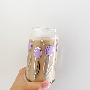 Personalized Tulip Can Glass Iced Coffee Glass Cup - Etsy