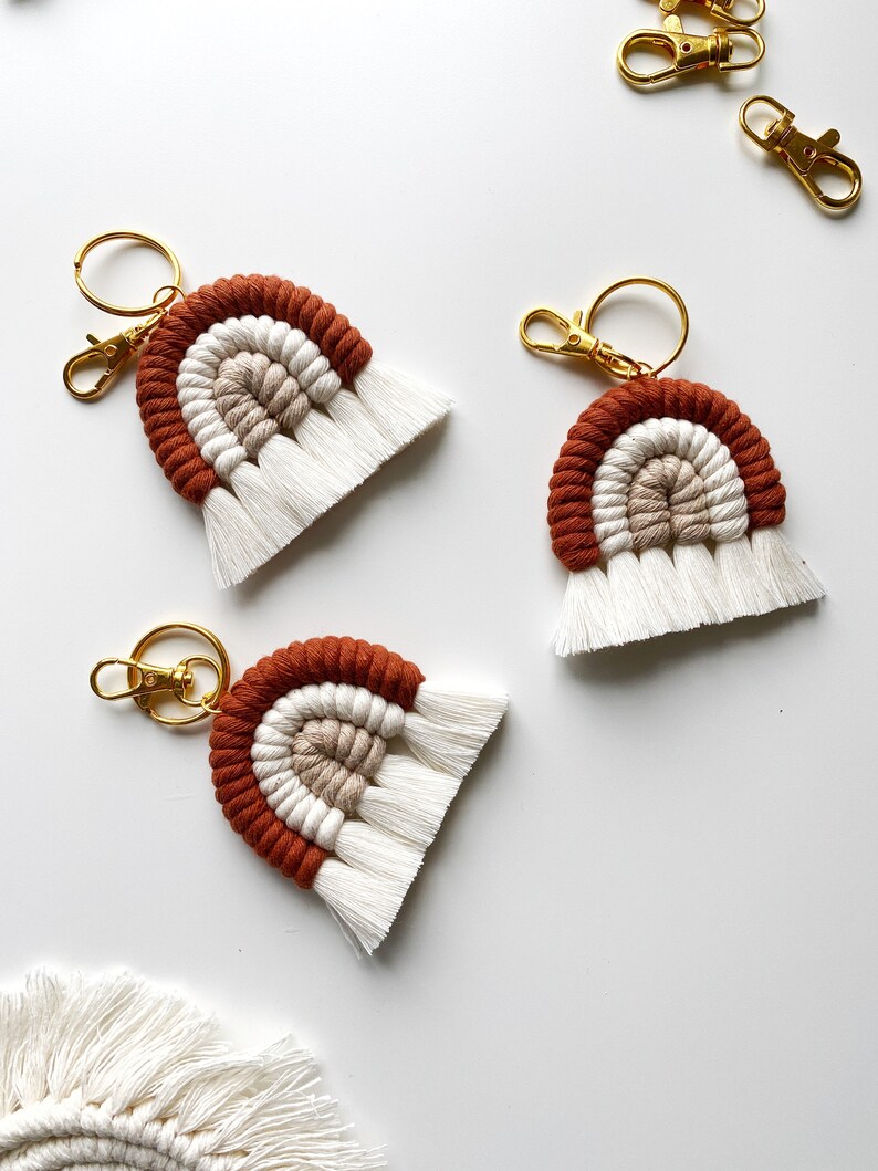 Mini Macrame Rainbow Keychain | Handmade Keychain - Etsy Canada