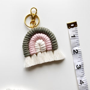 Mini Macrame Rainbow Keychain | Handmade Keychain - Etsy