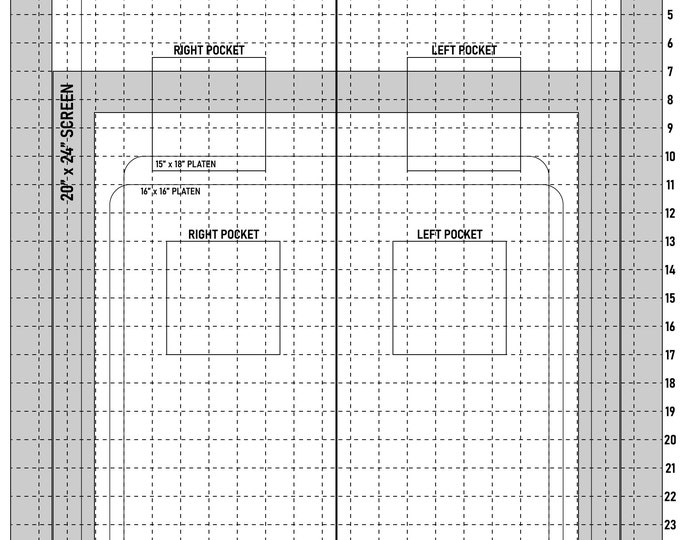 Pre-registration Placement Guide Fro Screen Print Size Are 20x 24 and ...