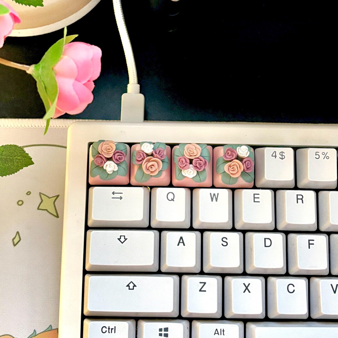 R4 Style Romantic Pink Roses Keycap for MX Cherry Switches - Etsy