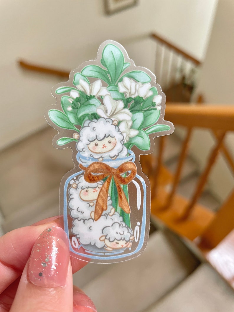 Transparent Cute Little Lamb Sticker Sheep Sticker White - Etsy