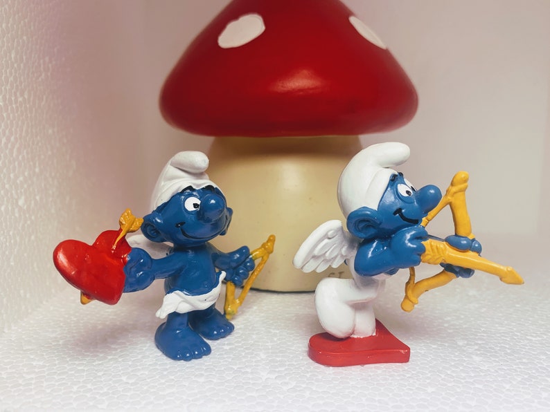 Love-0205_love Smurfs Collection Set of 2 Vintage Pre-owned Valentine ...