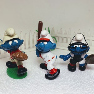 BASEBALL-0303 Smurfs Collection Pre-owned Vintage Peyo Schleich Smurf ...