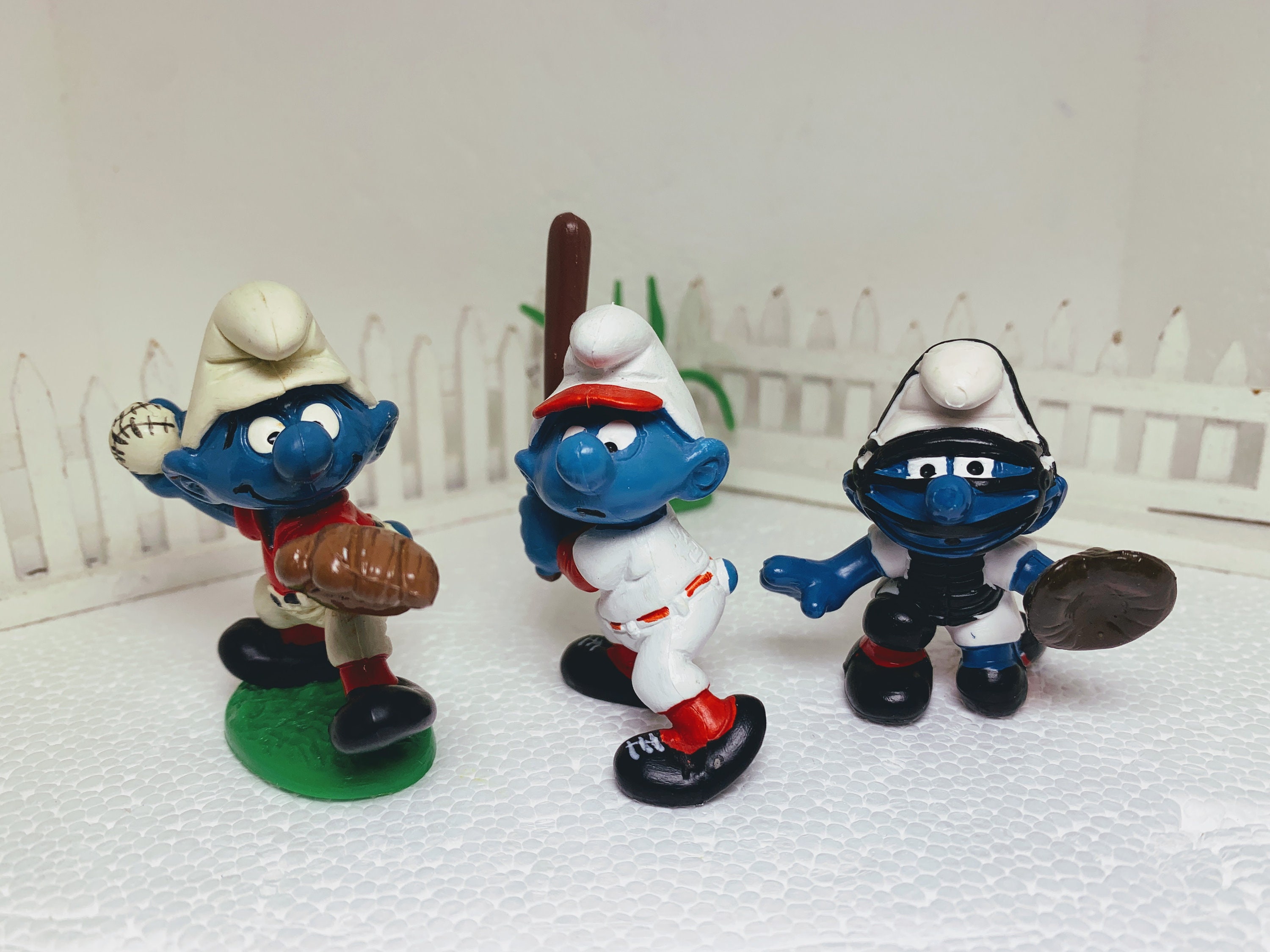 BASEBALL-0303 Smurfs Collection Pre-owned Vintage Peyo Schleich Smurf ...