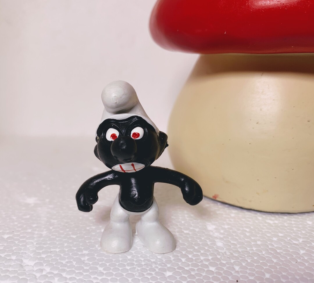 Very Rarevintage Smurfs Figure20007 Angry Smurf Red Teeth/ - Etsy