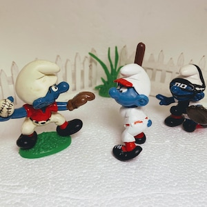 BASEBALL-0303 Smurfs Collection Pre-owned Vintage Peyo Schleich Smurf ...
