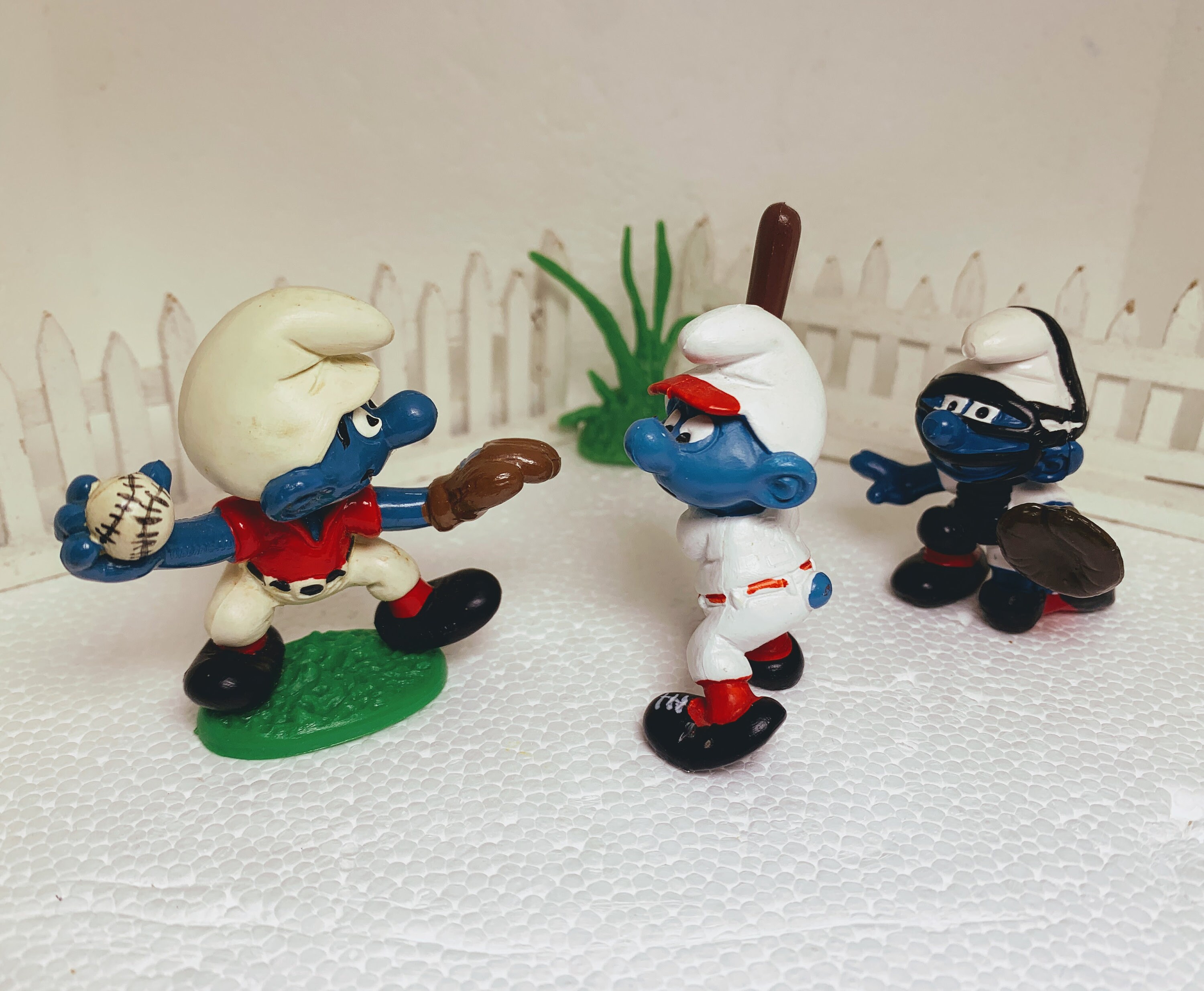 BASEBALL-0303 Smurfs Collection Pre-owned Vintage Peyo Schleich Smurf ...