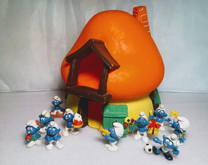 BULLYHOUSE-18 Build Your Own Smurfs Village- Rare Vintage Peyo Bully ...