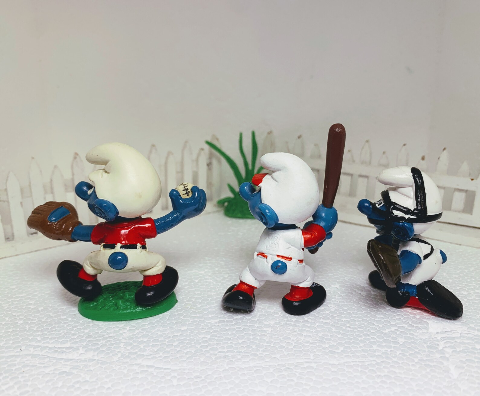 BASEBALL-0303 Smurfs Collection Pre-owned Vintage Peyo Schleich Smurf ...