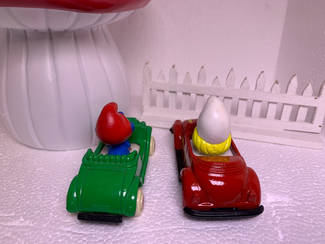 ERTL-0209 Set of 2 Vintage 1982 ERTL Smurf Car Figures the Smurfetta ...