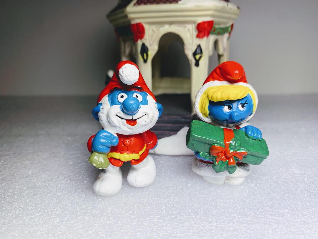 XMAS-0212 Christmas Smurf Collection Set of 2 Smurf Figures 20124 Santa ...