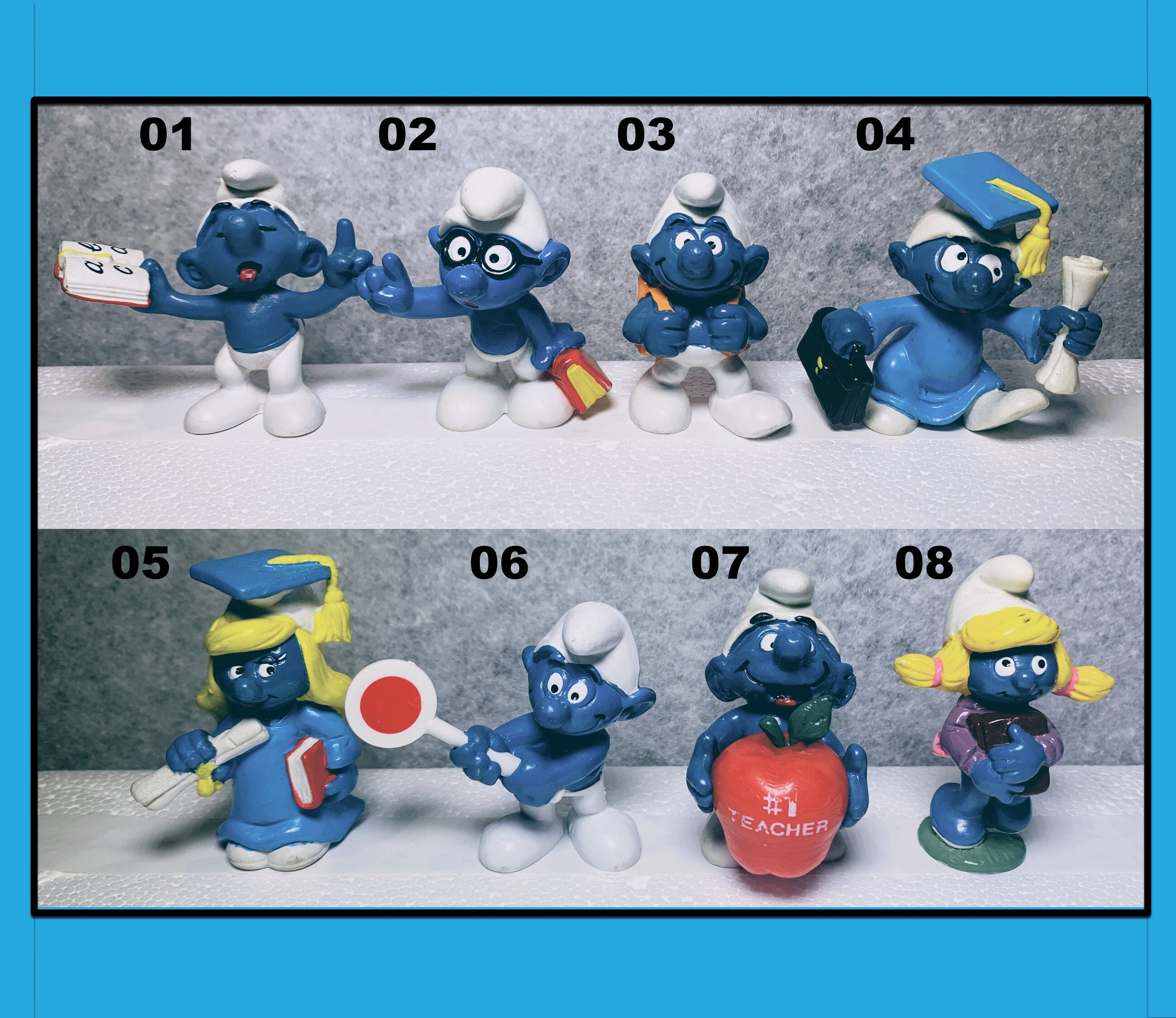SCHOOL-0802 Smurfs Collection Nice Pre-owned Vintage Peyo Schleich ...