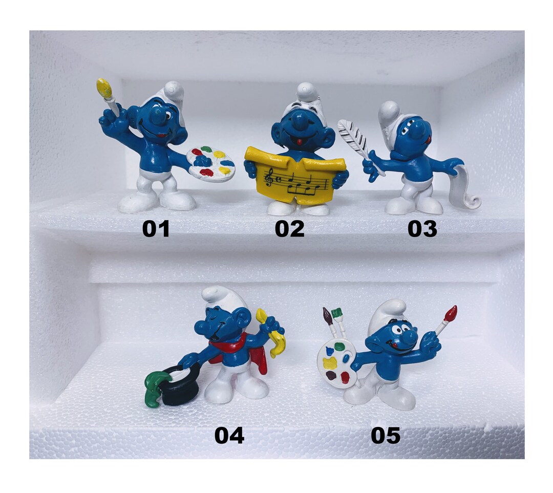 Smurfs Collection Set of Vintage Pre-owned Smurf Figures ARTIST Smurf ...