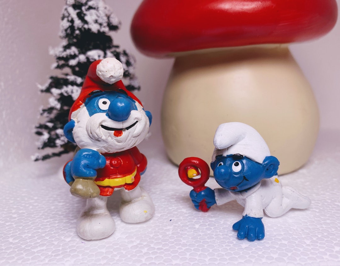 Set of 2 Smurf Figures From the Christmas Theme Smurfs - Etsy