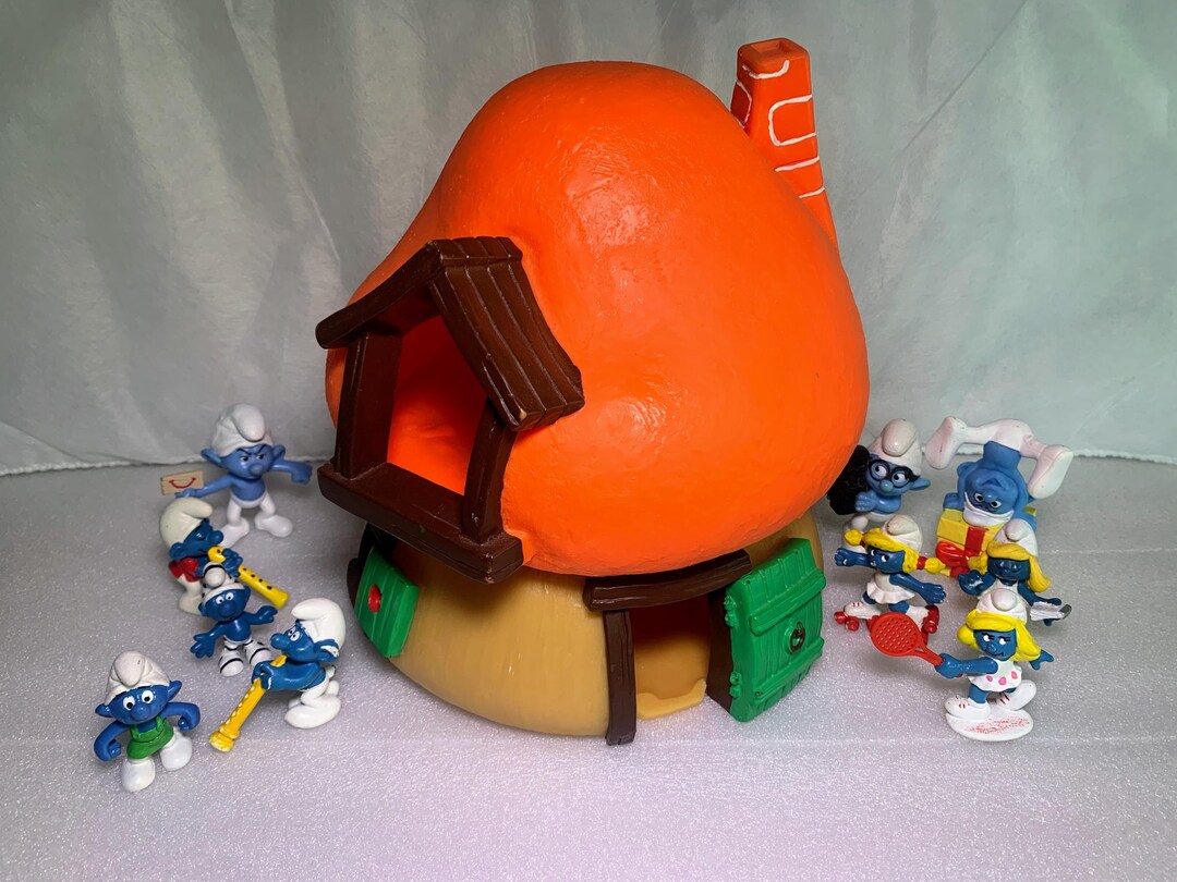 BULLYHOUSE-11 Build Your Own Smurfs Village- Rare Vintage Peyo Bully ...