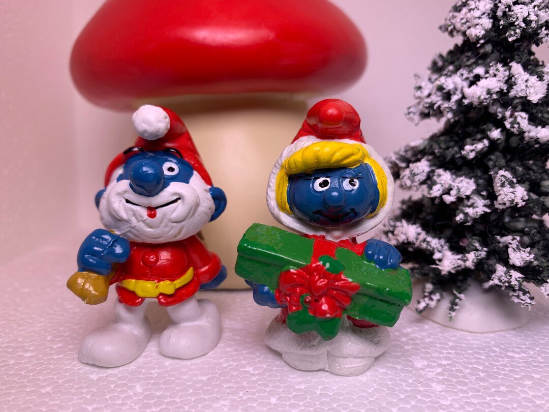 Christmas Collection Set of 2 Smurf Figures 20124 Santa Papa & 20153 ...
