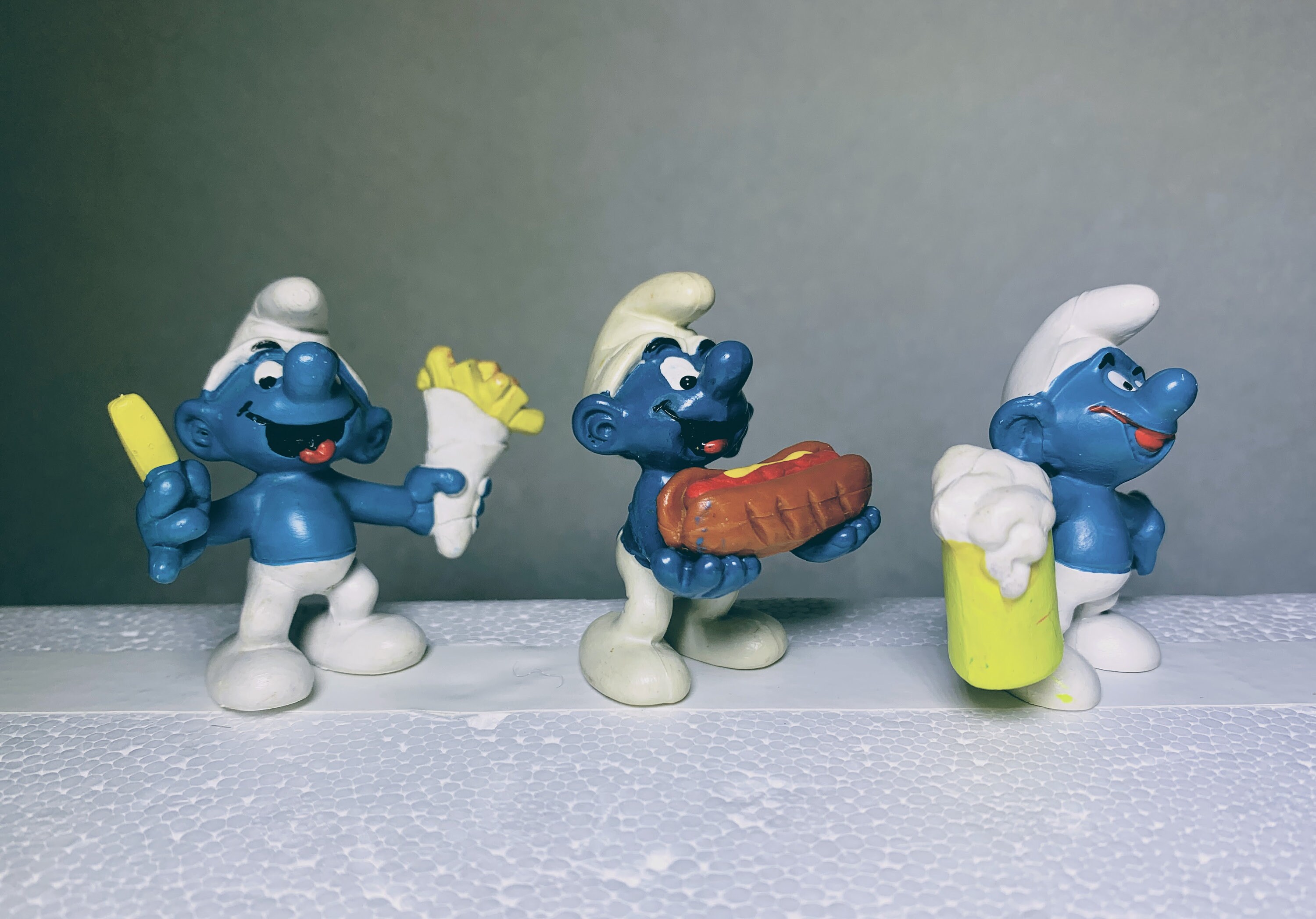 Fast Food Smurf Series Set of 3 Vintage Peyo Schleich Pre-owned Smurf ...
