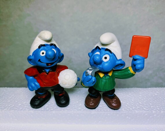 Set of 2 Vintage Sport Smurf Figures Soccer / Smurf Peyo - Etsy