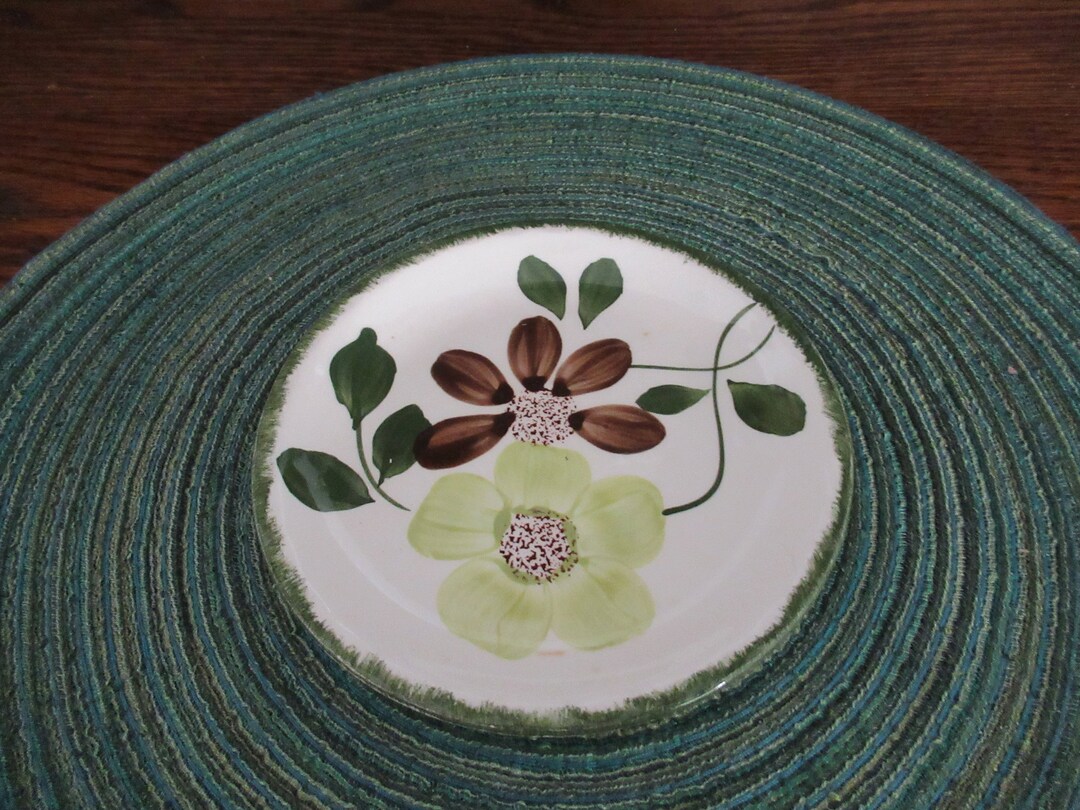 Decorative Plate Hand Painted Flowers and Leaves - Etsy