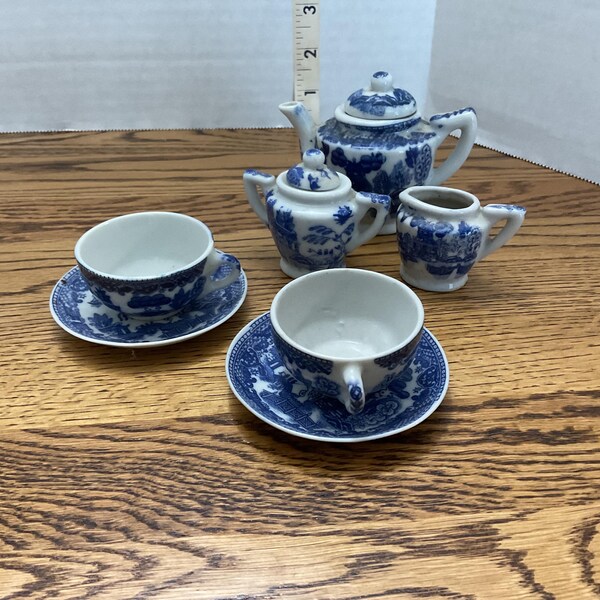 Blue Willow Tea Set - Etsy