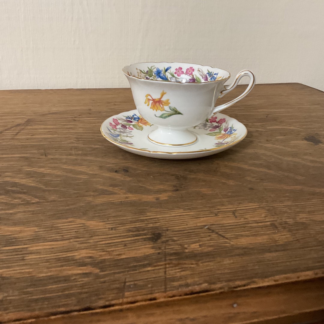 Shelley Fine Bone China Spring Bouquet Cup and Saucer - Etsy