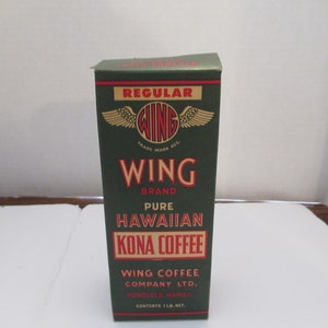 Vintage Wing Brand Kona Coffee Box - Etsy
