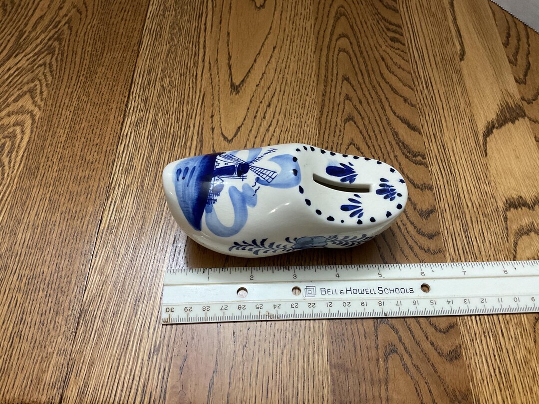Delft Blue Dutch Clog Coin Bank - Etsy