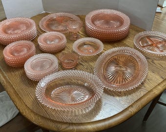 Vintage Anchor Hocking Miss America Pink Depression Glass Tableware ...