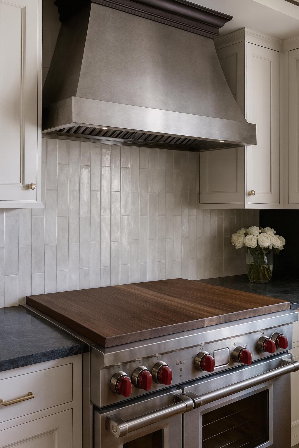 Walnut Stove Top Cover | Extra Large Noodle Board | Custom Wooden Stove ...