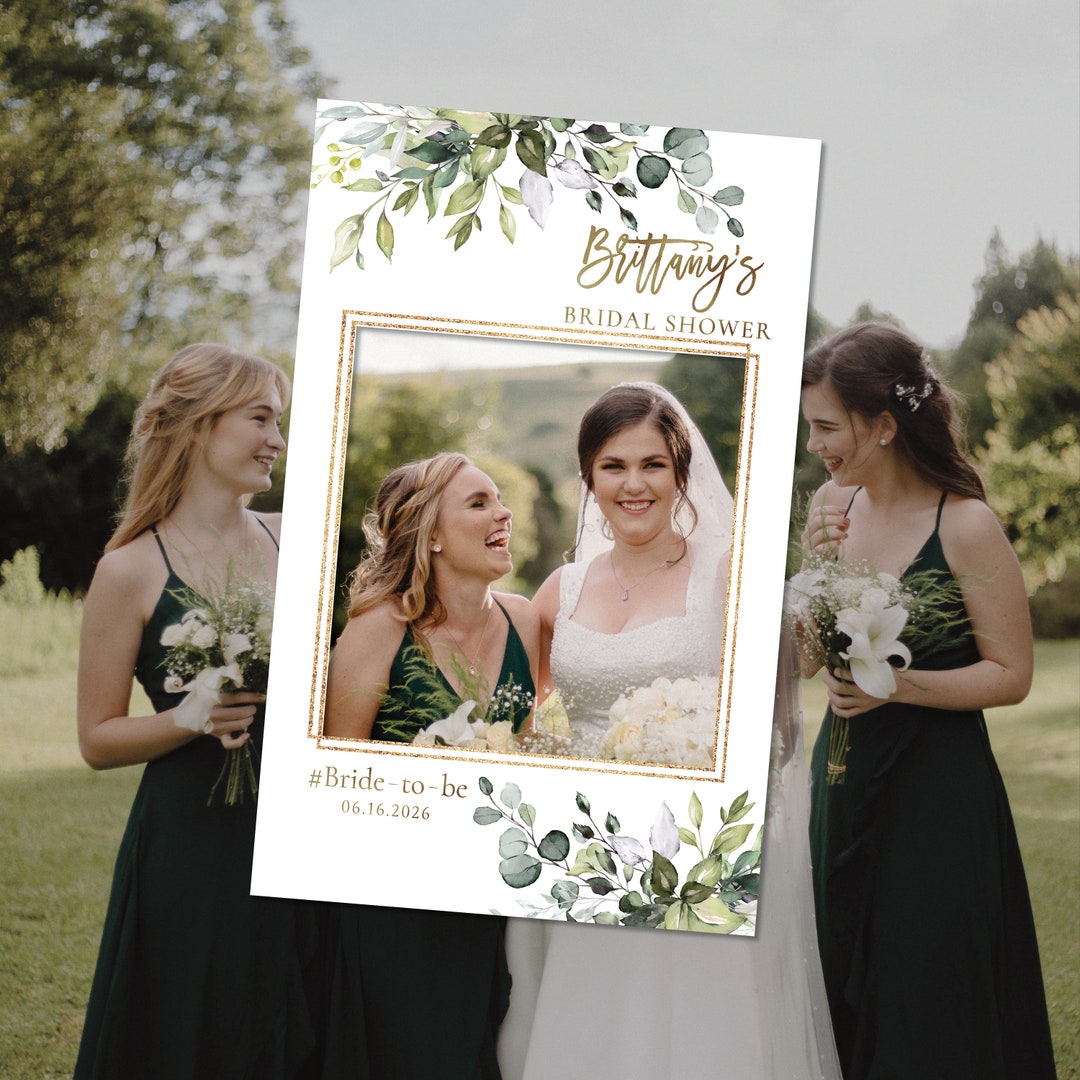 Greenery Bridal Shower Photo Prop, Bridal Shower Photo Booth Frame ...
