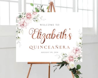 Quinceanera Welcome Sign Quinceanera Decorations Welcome Sign Birthday ...