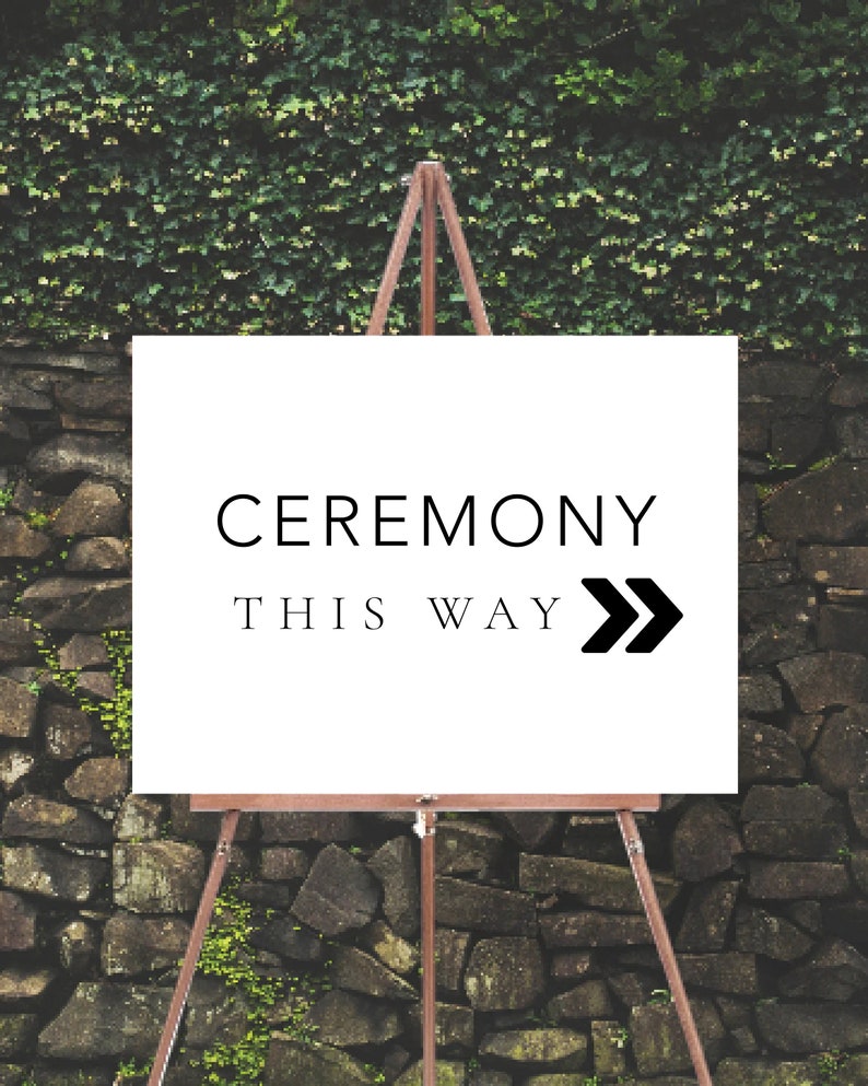 Wedding This Way Sign Arrow Parking Sign Custom Design - Etsy