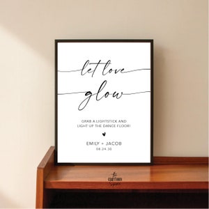Modern Let Love Glow Sign, Glow Stick Sign, Elegant Wedding, Glow ...