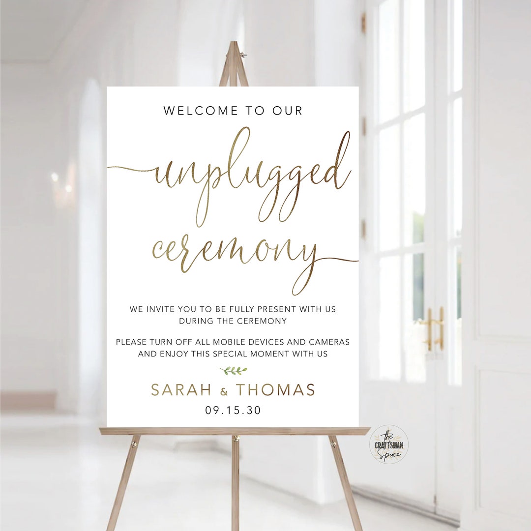 Modern Unplugged Ceremony Sign: Minimalist Wedding Decor (digital ...