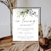 Greenery in Loving Memory Sign: Eucalyptus Memorial Table (digital ...