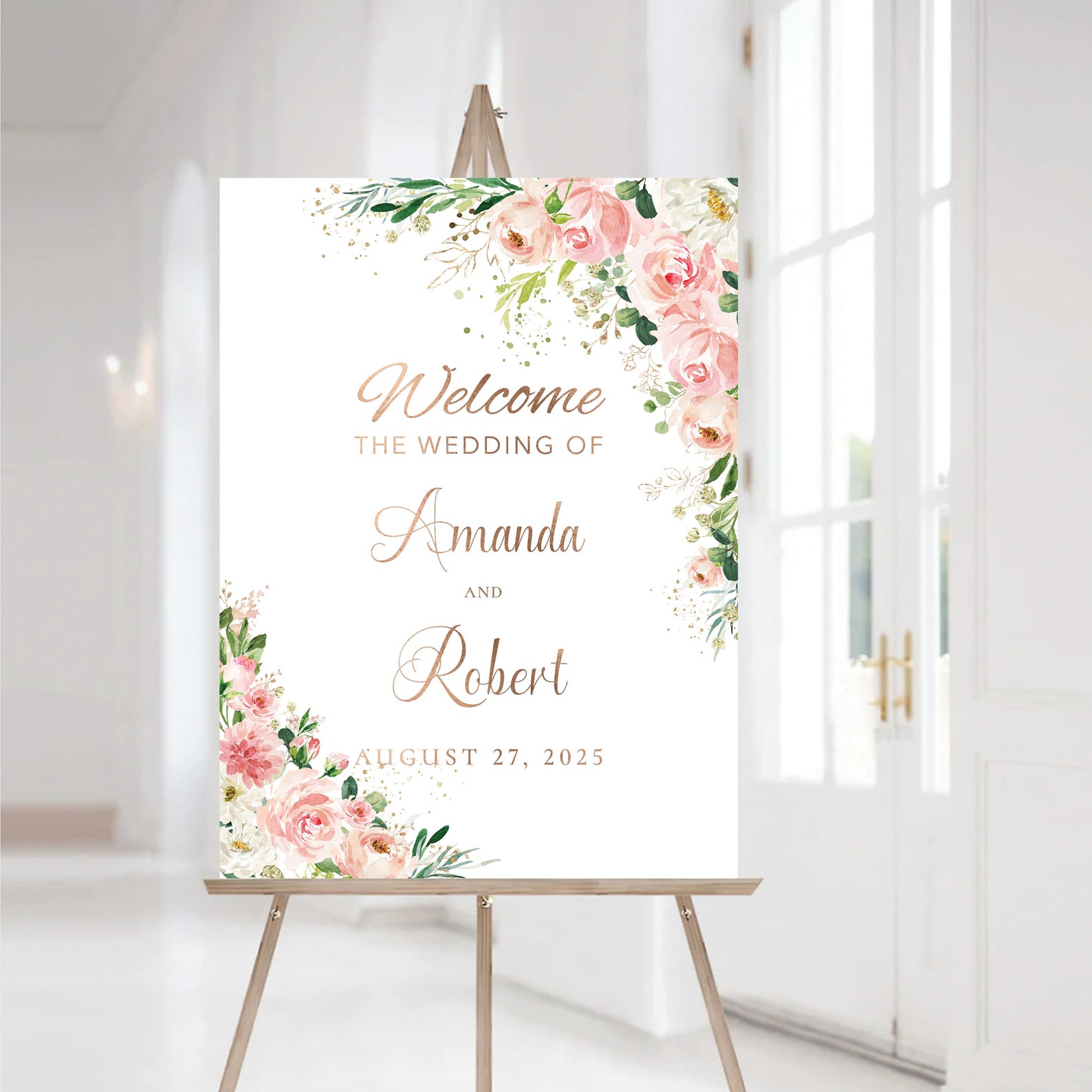 Ethereal Blush Wedding Welcome Sign Ceremony Digital Wedding - Etsy