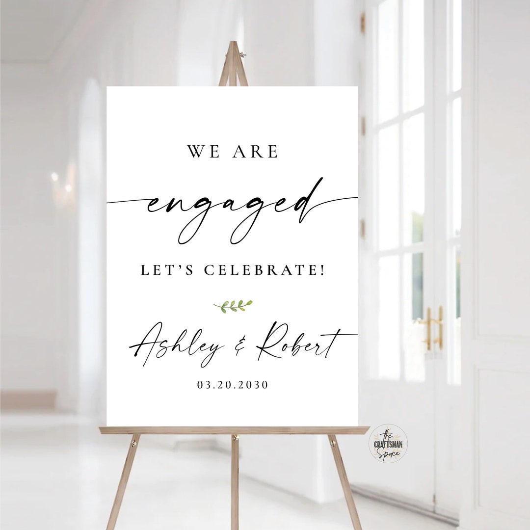 Modern Engagement Party Welcome Sign, Minimalist Decor (digital ...