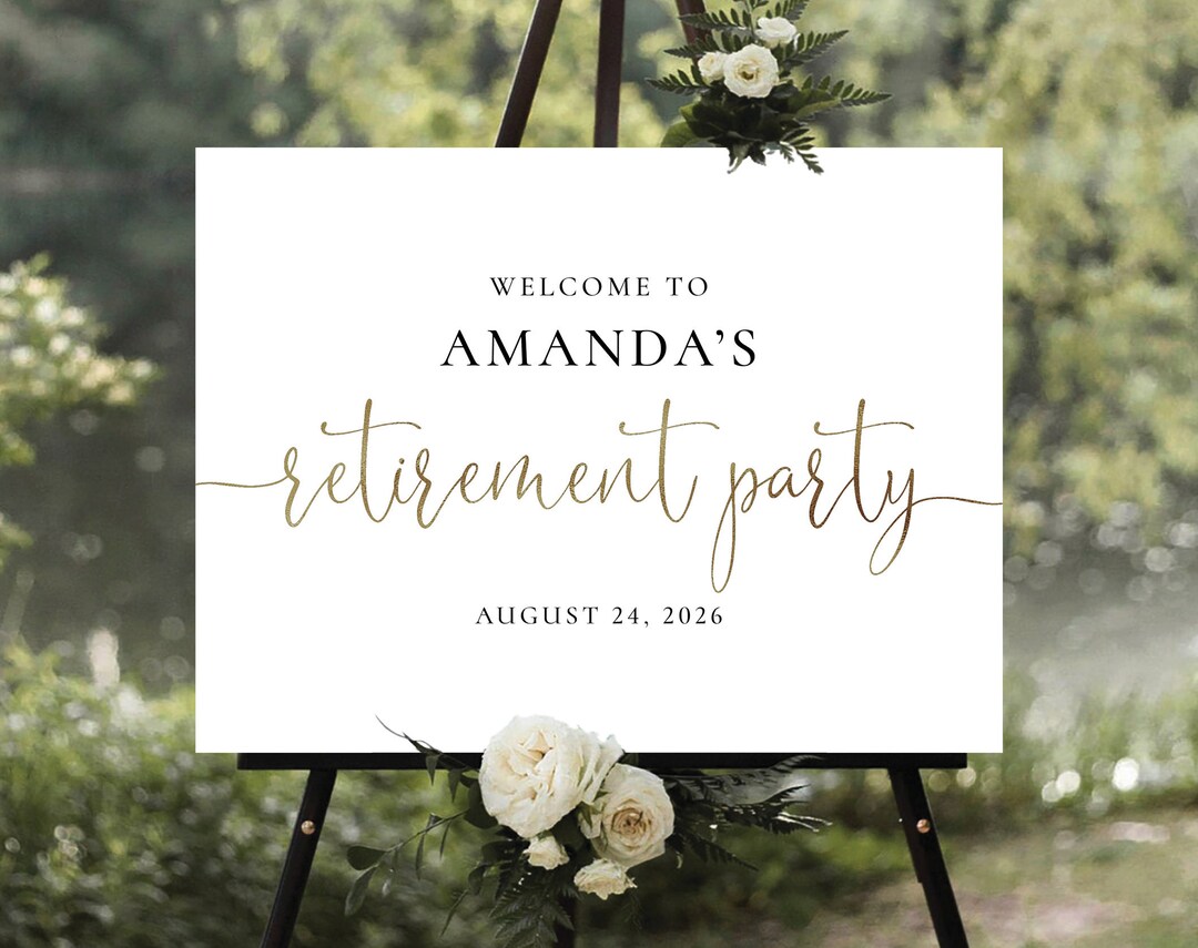 Minimalist Retirement Party Welcome Sign, Retirement Welcome Sign ...
