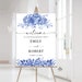 Blue Porcelain Engagement Party Welcome Sign Template Floral - Etsy